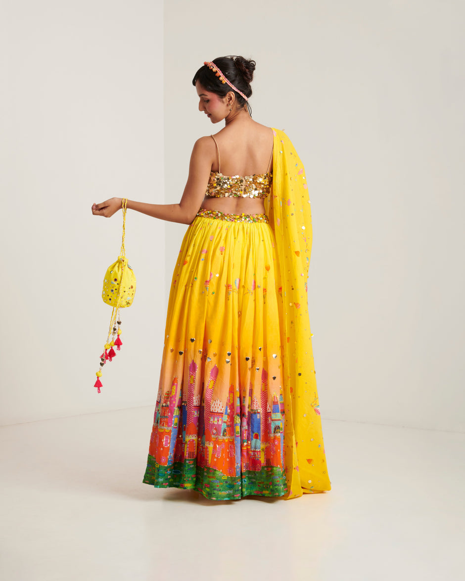 Designer Lehengas for Sangeet, Haldi & Matching Couple Outfits ...