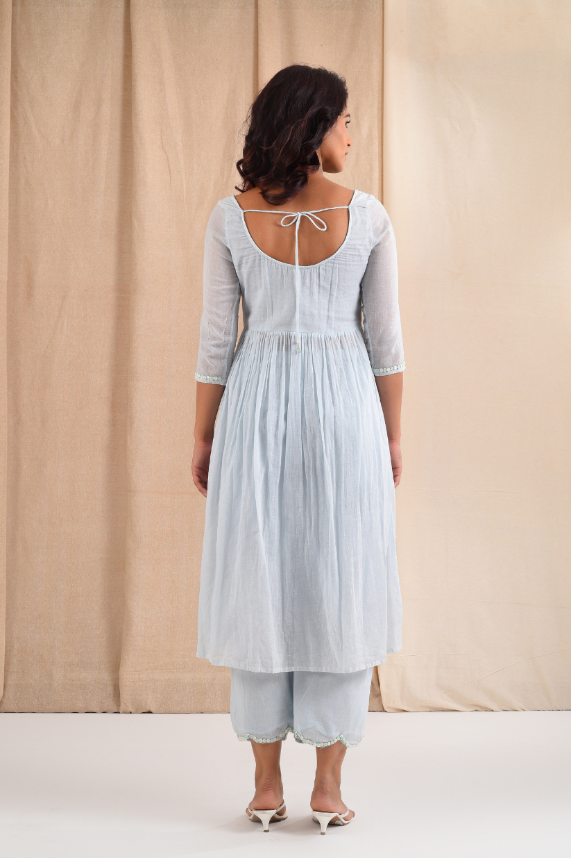 Powder blue Cotton Suit| Festive Suits| Wedding Suits| Cotton Kurta Set ...